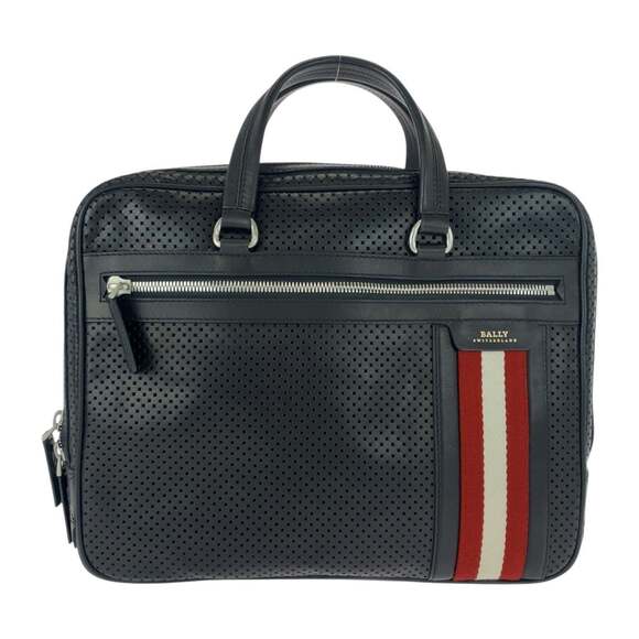 OTHERS | Bags | Bally Hvlk Mens Perforated Black Leather Briefcase With ...